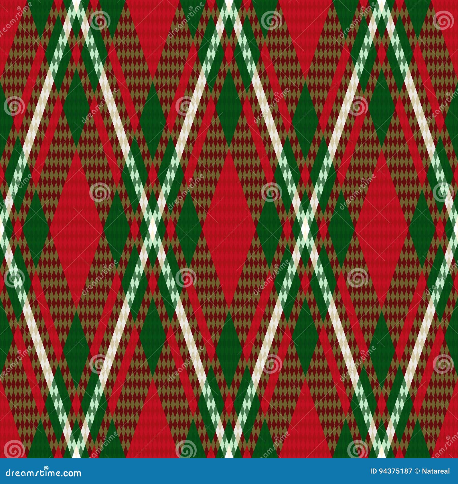 Rhombic Seamless Checkered Pattern in Green and Red Stock Vector ...