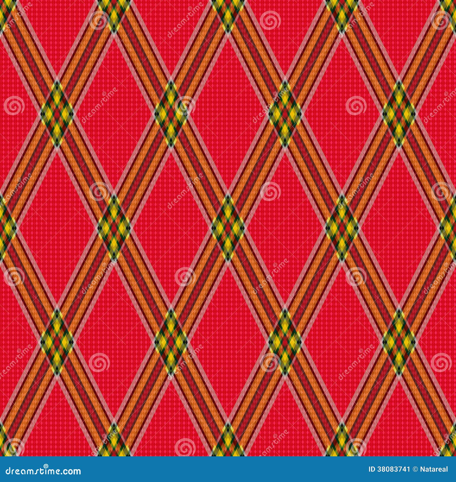 Rhombic Tartan Red Fabric Seamless Texture Stock Vector - Illustration ...