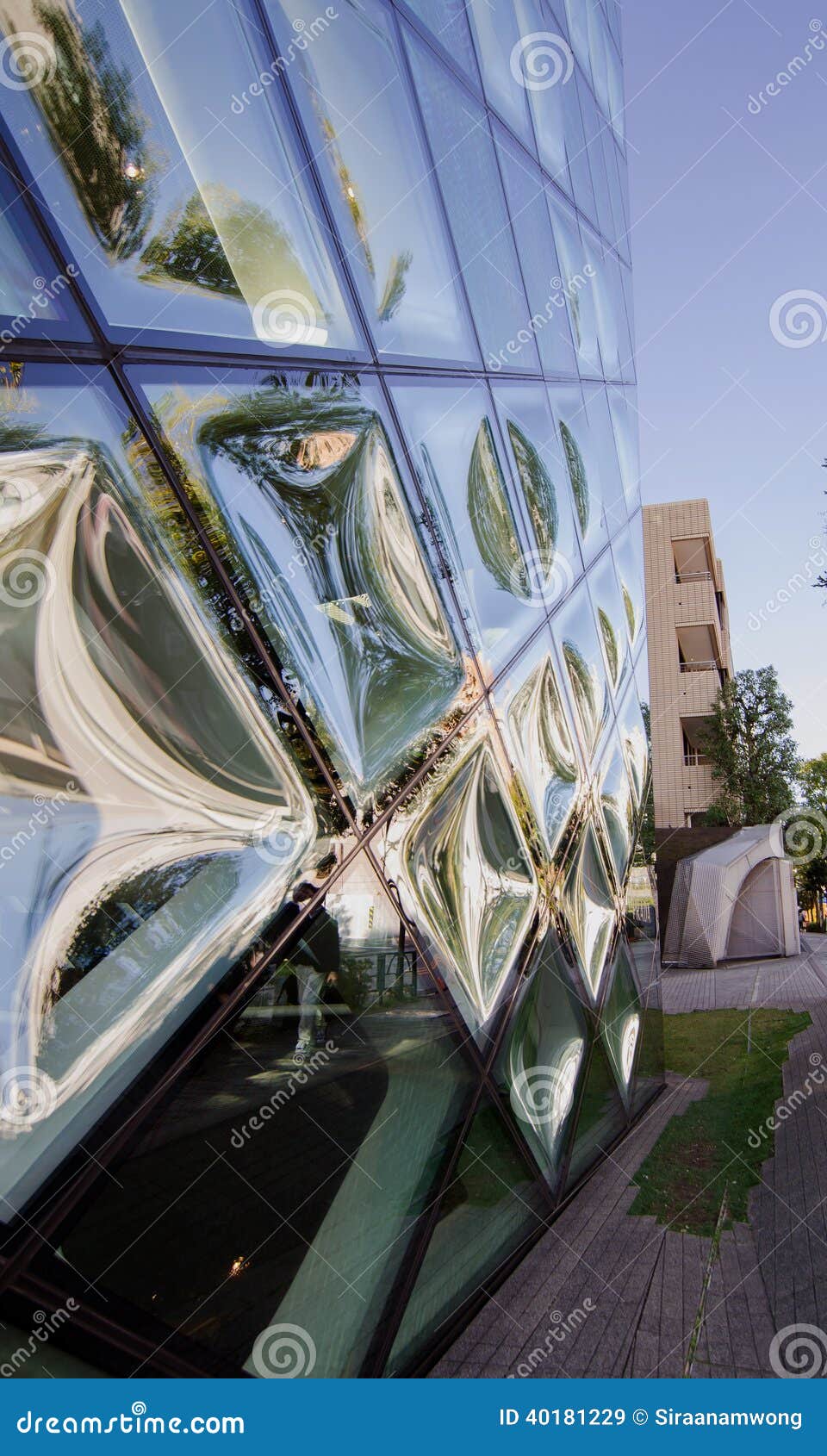 Rhomboid-grid Glass Building Stock Image - Image of perspective ...