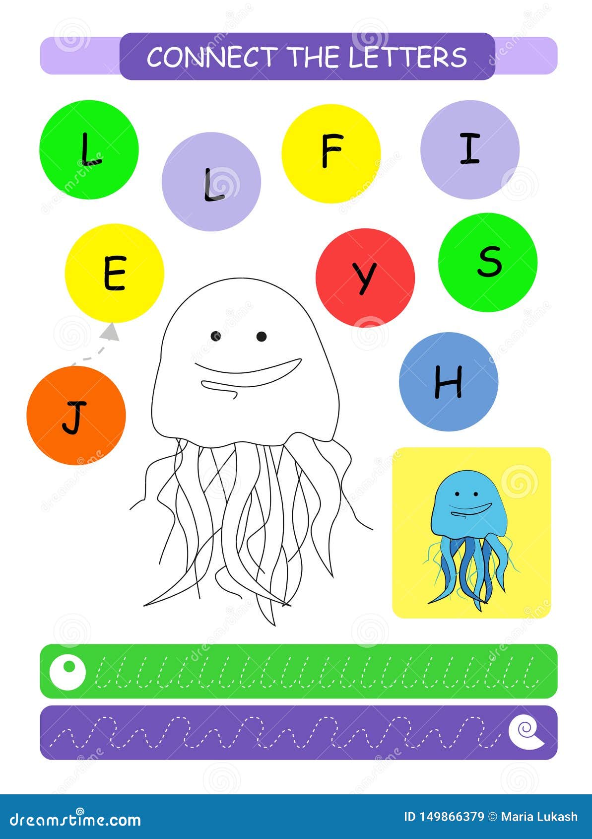 Connect The Letters - Impala. Printable Worksheet For Preschool And ...