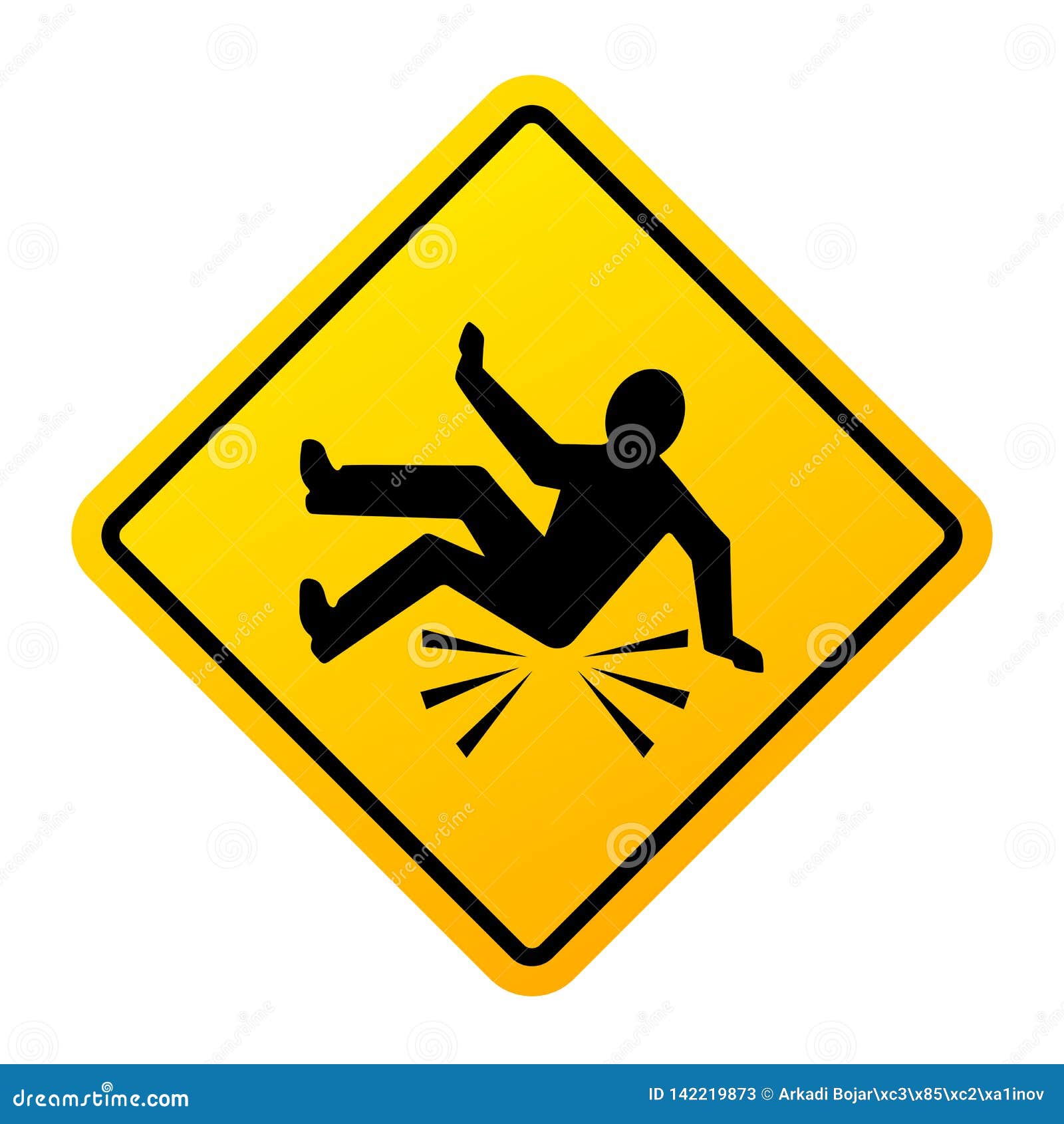 Danger Sudden Drop Symbol Sign, Vector Illustration, Isolated On White ...