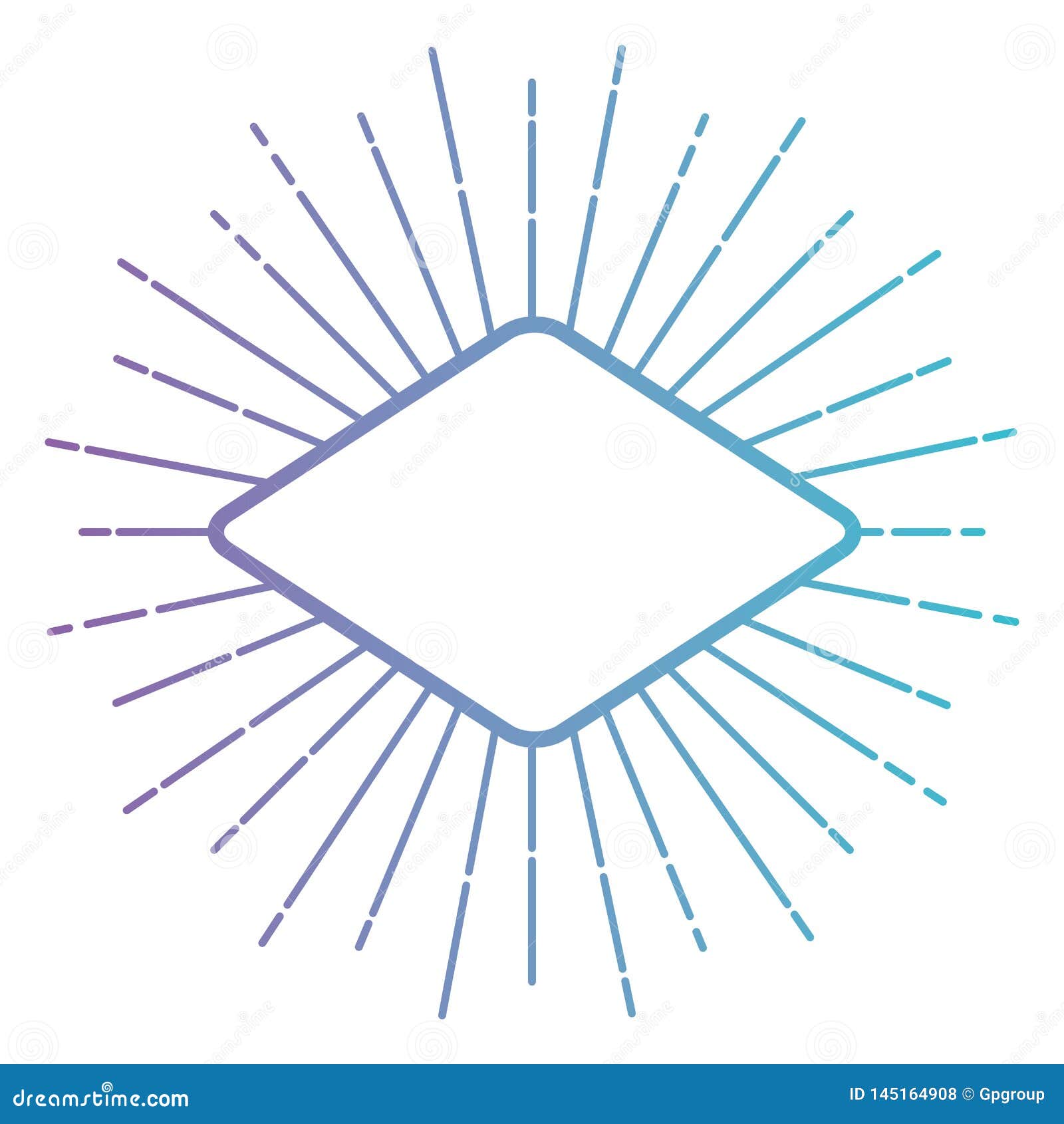 Rhombus frame with burst stock vector. Illustration of artwork - 145164908