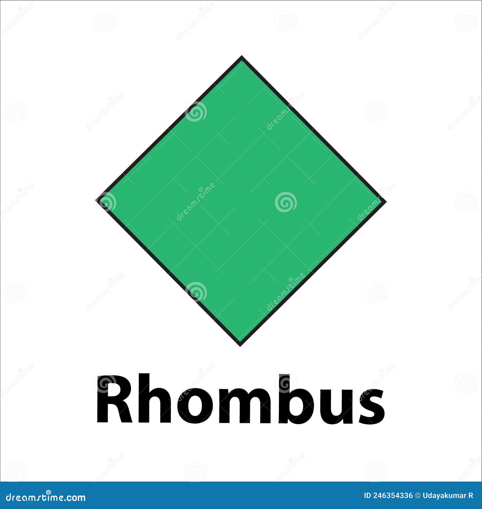Rhombus Green Color Vector Image Stock Vector - Illustration of ...