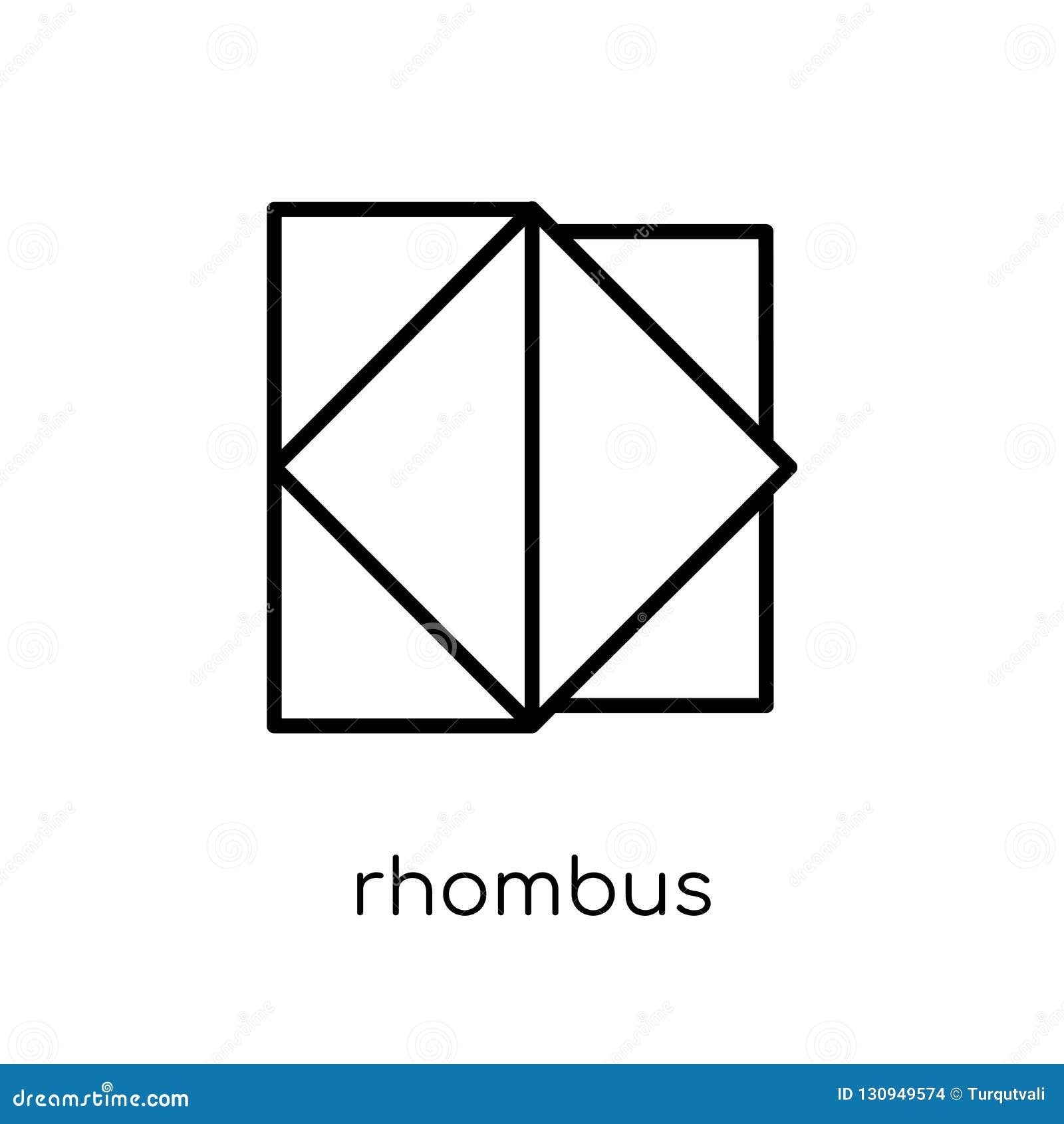 Rhombus Icon from Geometry Collection. Stock Vector - Illustration of ...
