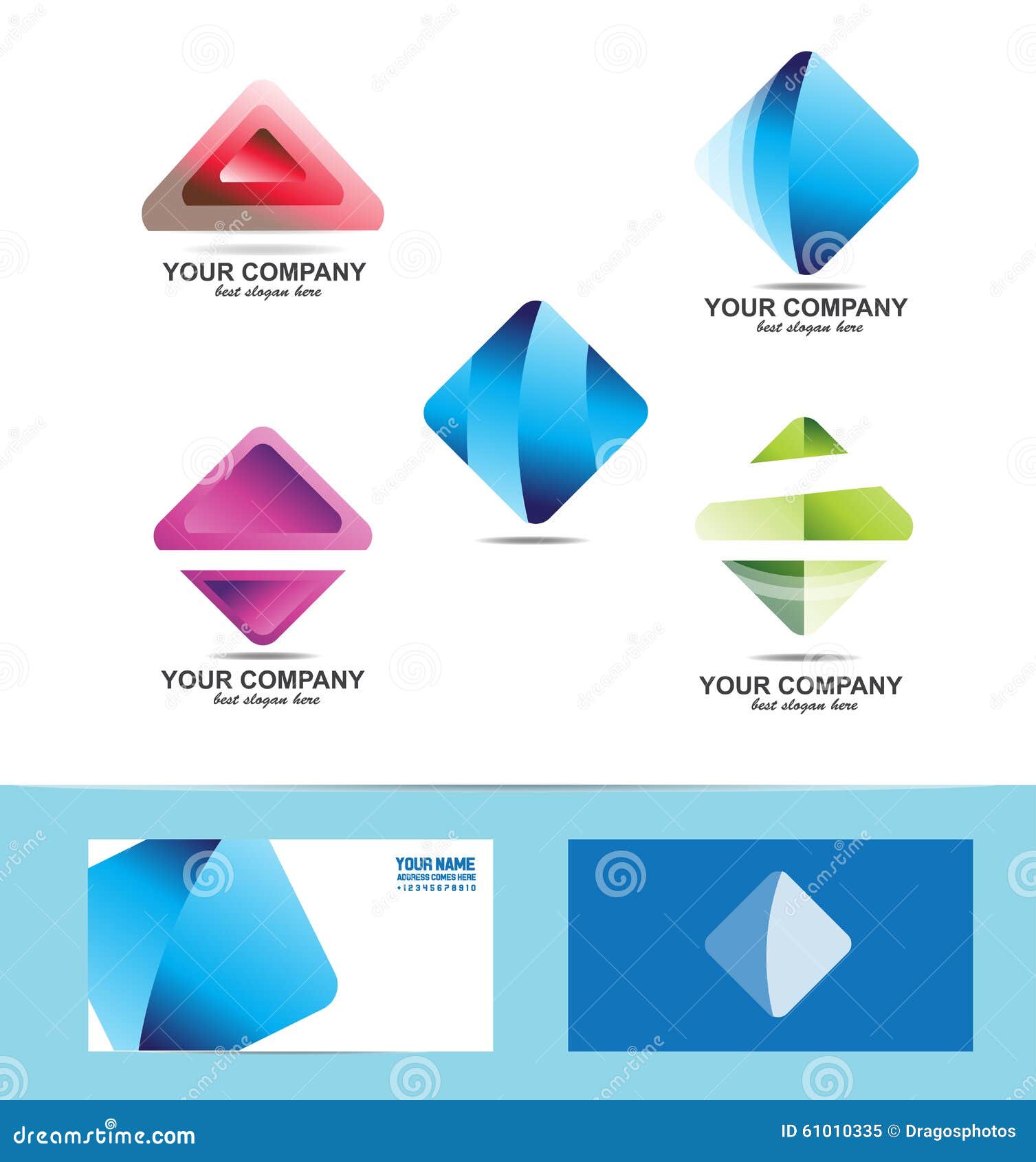 Rhombus logo icon set stock vector. Illustration of blue - 61010335