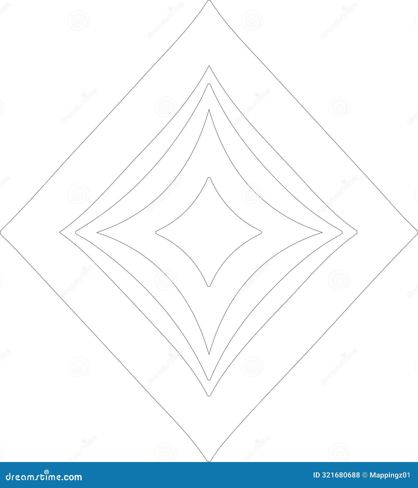 Rhombus Outline Silhouette Generative Ai Stock Vector - Illustration of abstract, contemporary ...