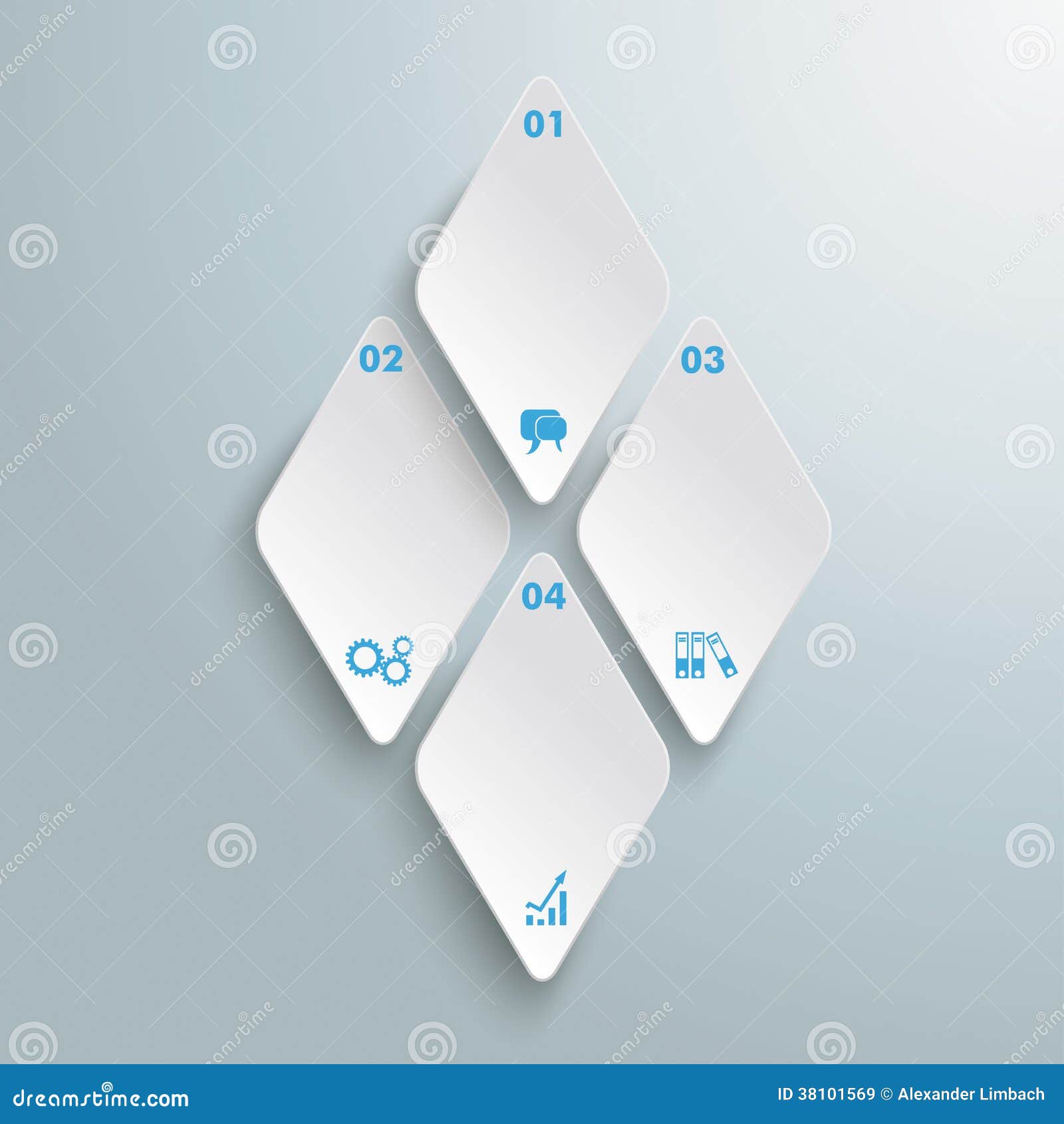 4 Rhombus Pieces Infographic PiAd Stock Illustration - Illustration of ...