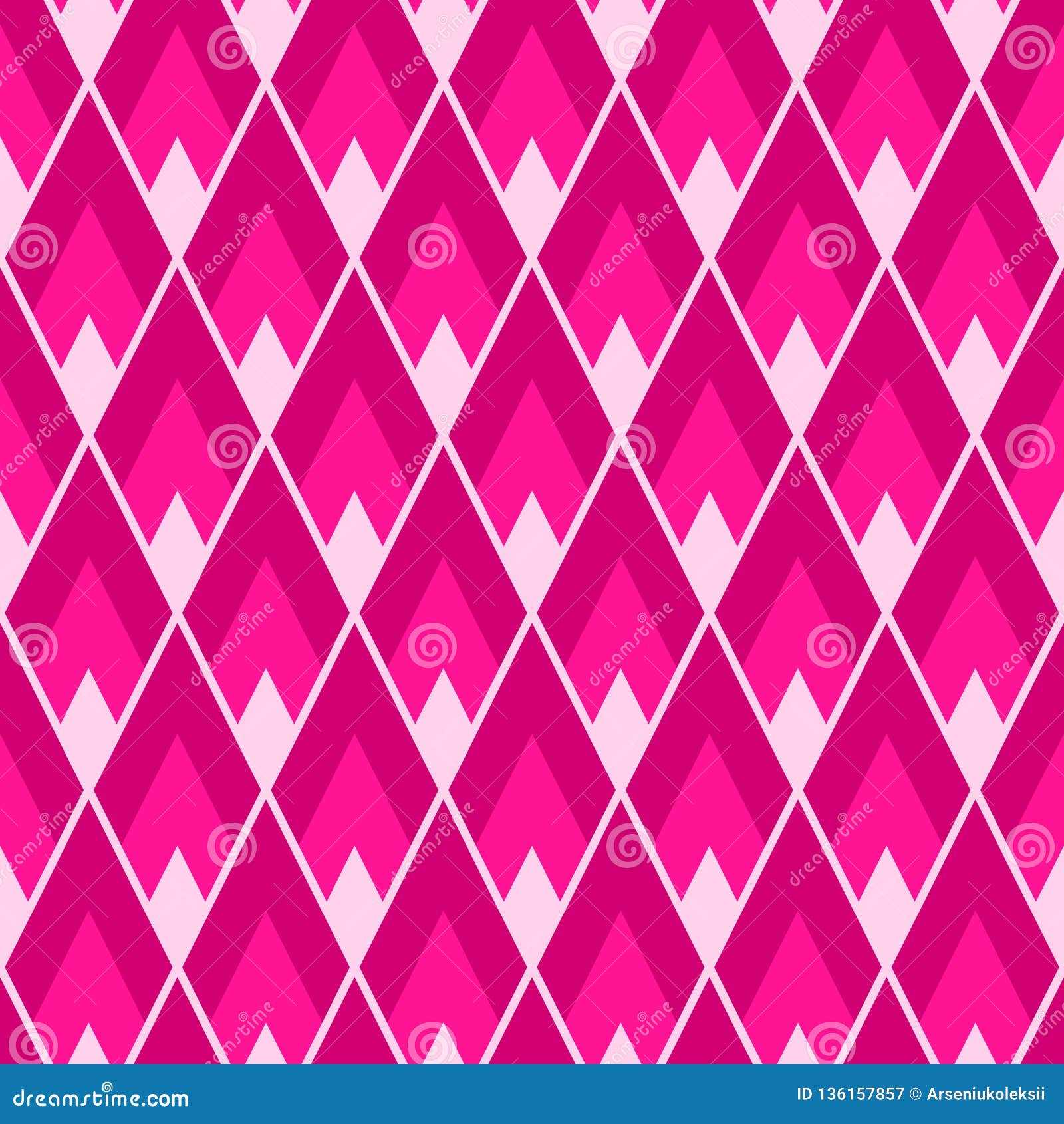 Rhombus Seamless Pattern. Plastic Pink Lozenges Tile Repeat Stock ...