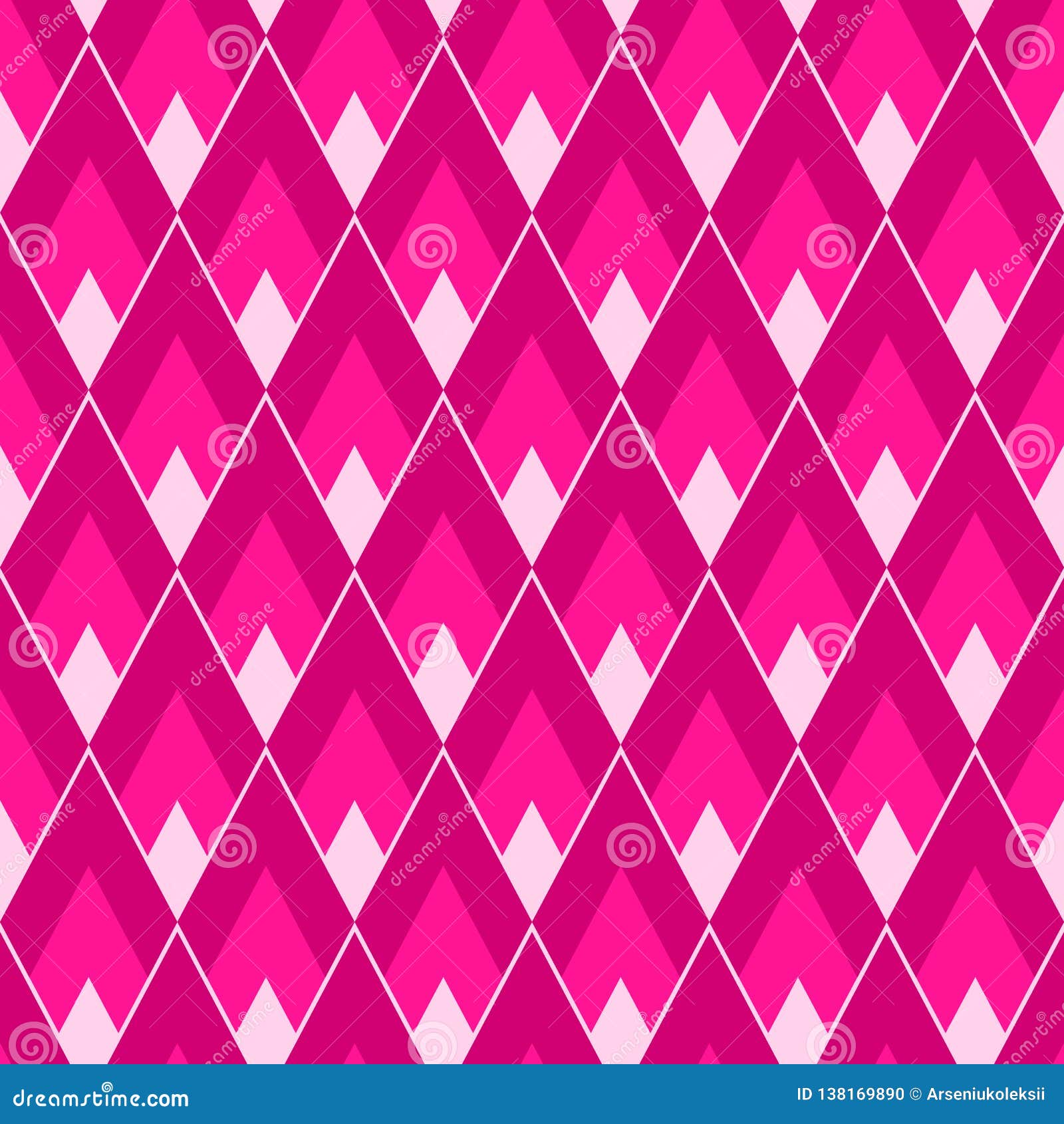 Rhombus Seamless Pattern. Plastic Pink Lozenges Tile Repeat Vector ...