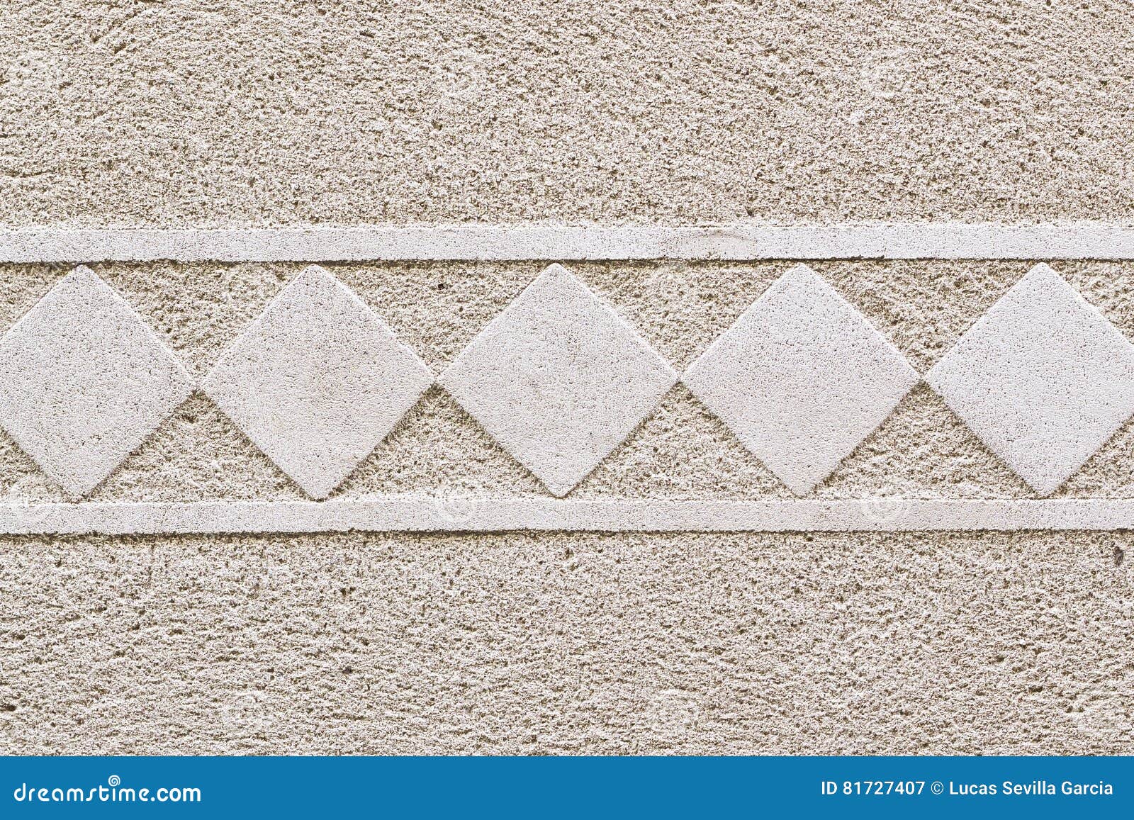 Rhombus Shape Decoration on a White Wall. Stock Image - Image of ...