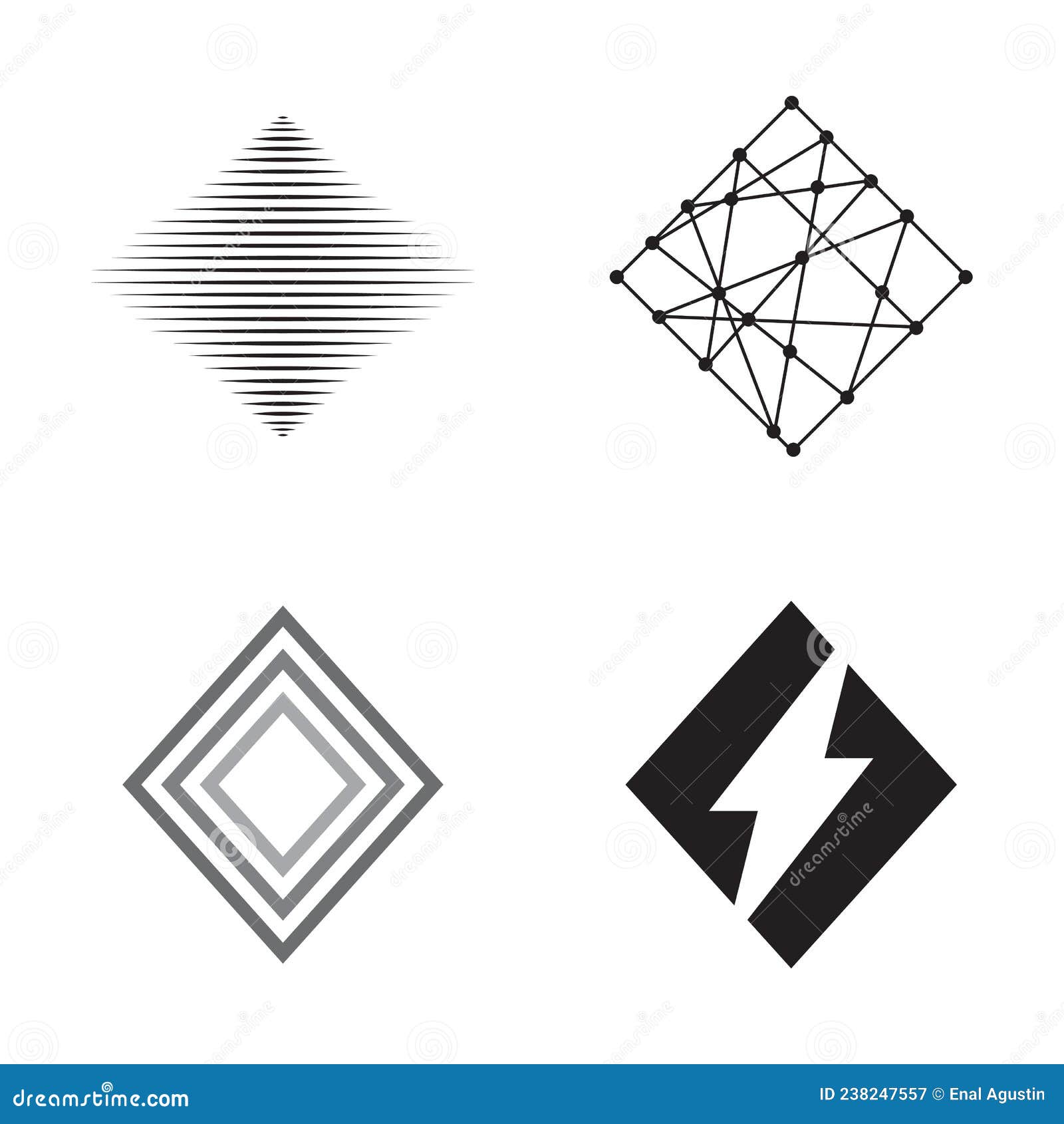 Rhombus Shape Pattern Icon Logo Design Stock Vector - Illustration of ...