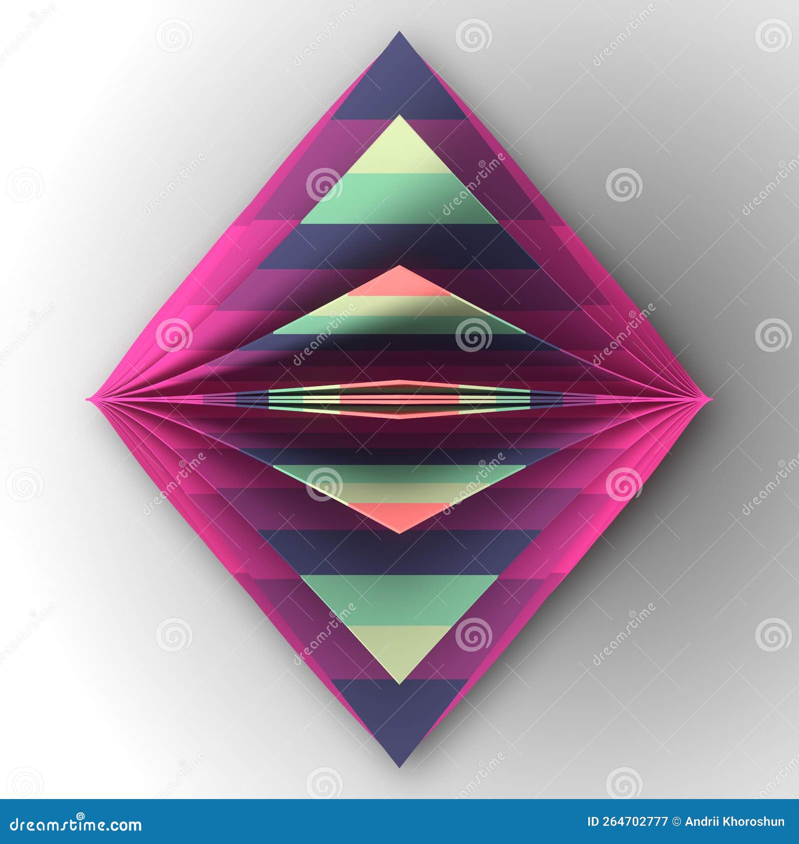 Rhombus-shaped Pattern of Colorful Sheets on a White Background. 3d ...