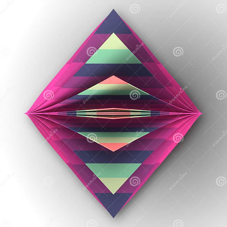 Rhombus-shaped Pattern of Colorful Sheets on a White Background. 3d ...
