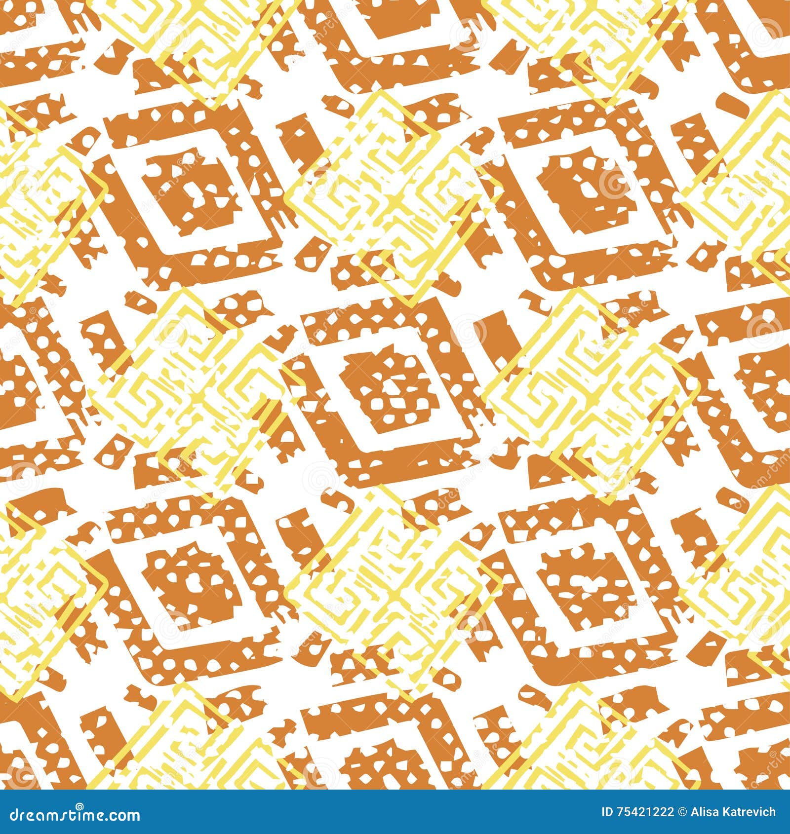 Rhombus Simple Seamless Pattern Hand Drawn, Vector. Stock Vector ...