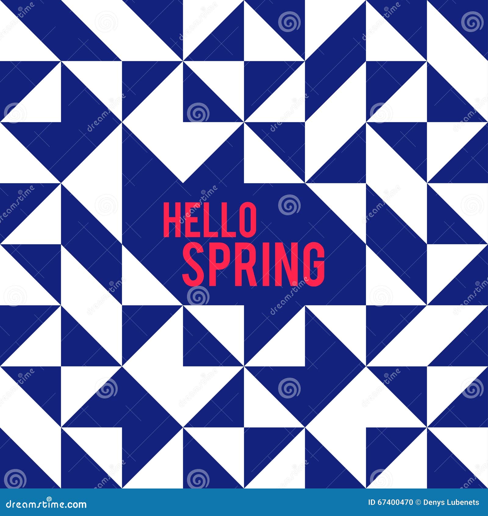 Rhombus and Square Shape and Hello Spring. Stock Vector - Illustration ...