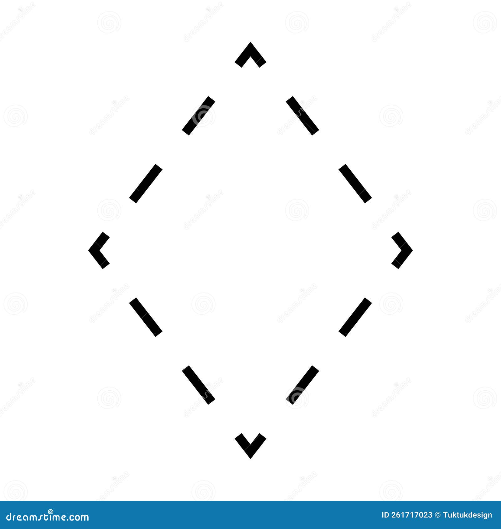 Rhombus Symbol Dashed Shape Vector Icon for Creative Graphic Design Ui ...