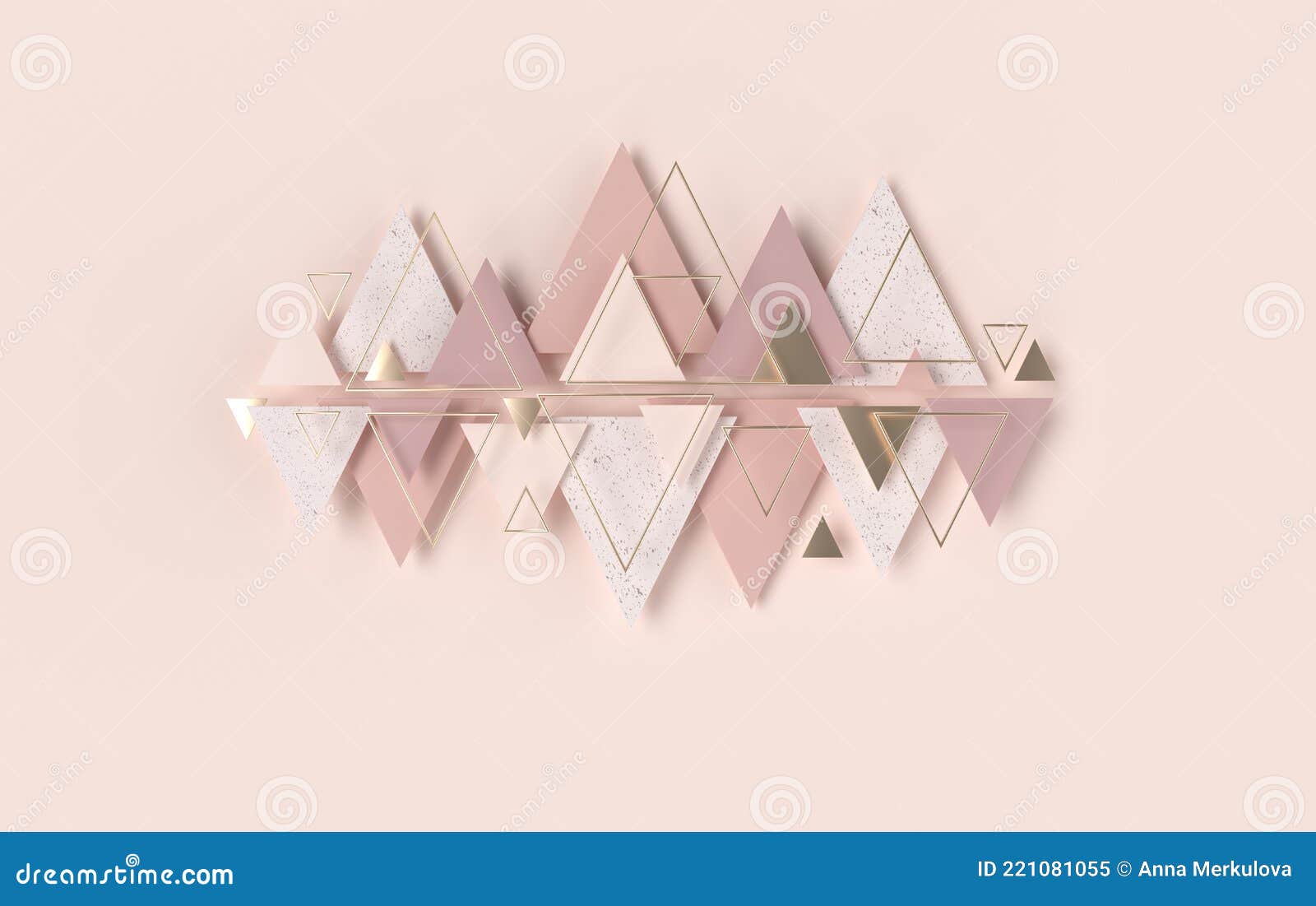 Rhombus, Triangle Abstract Background, Depth of Field Effect. Modern ...