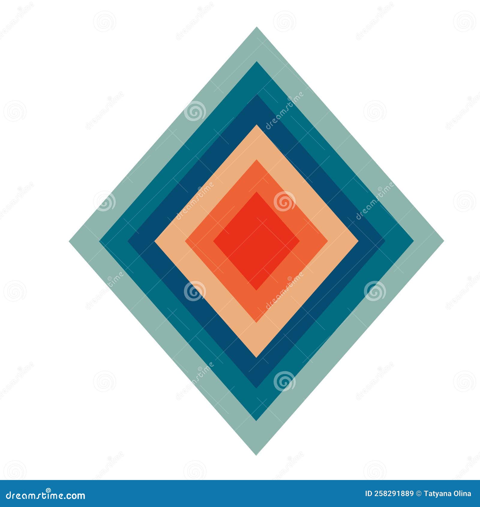 Rhombus Vector Illustration in Retro Style Stock Vector - Illustration ...