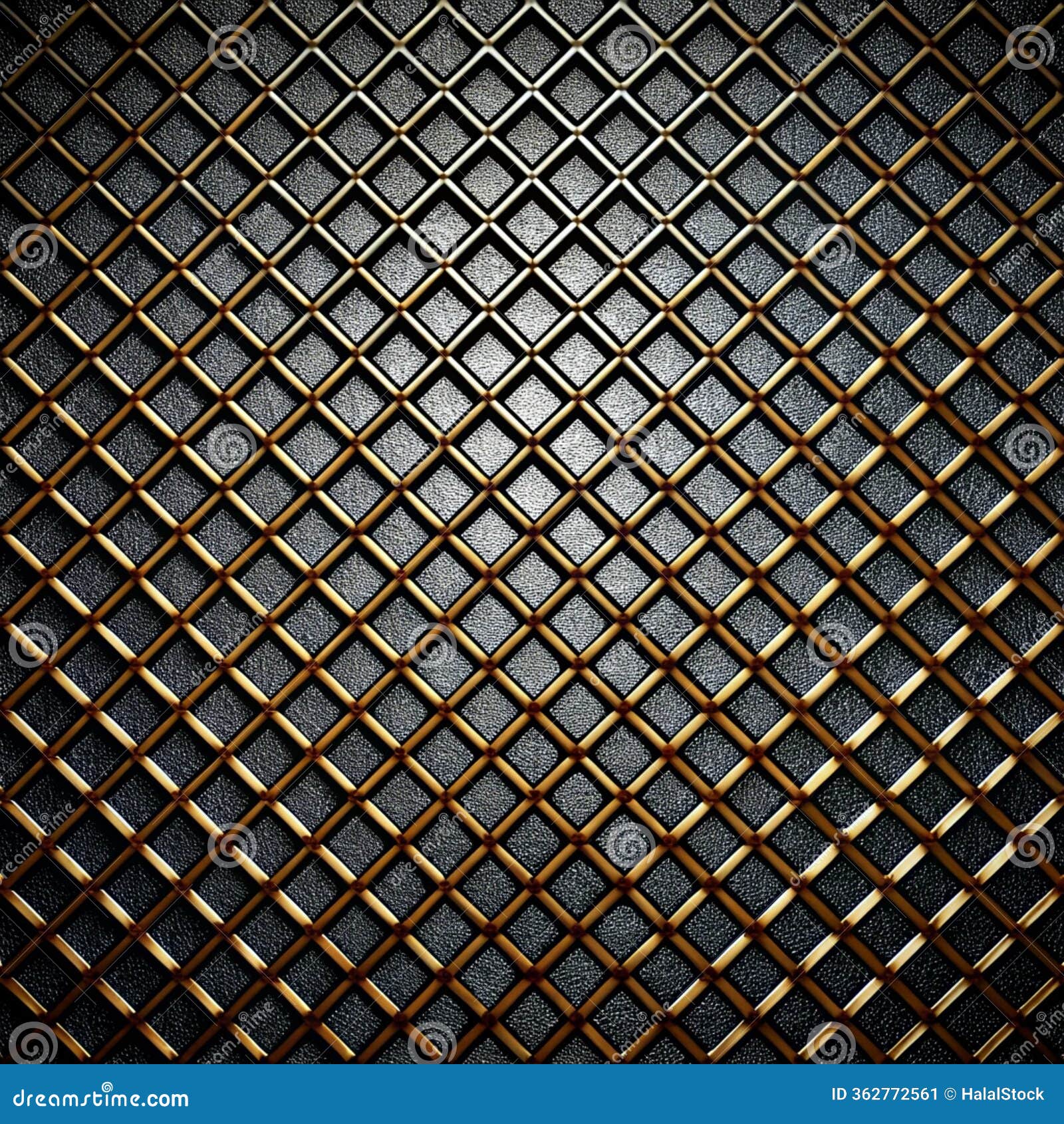 Rhombus Wire Pattern on Black Metal Background Stock Illustration ...