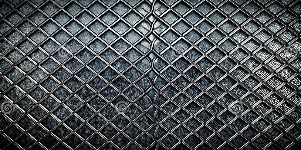 Rhombus Wire Pattern on Black Metal Background Stock Illustration ...