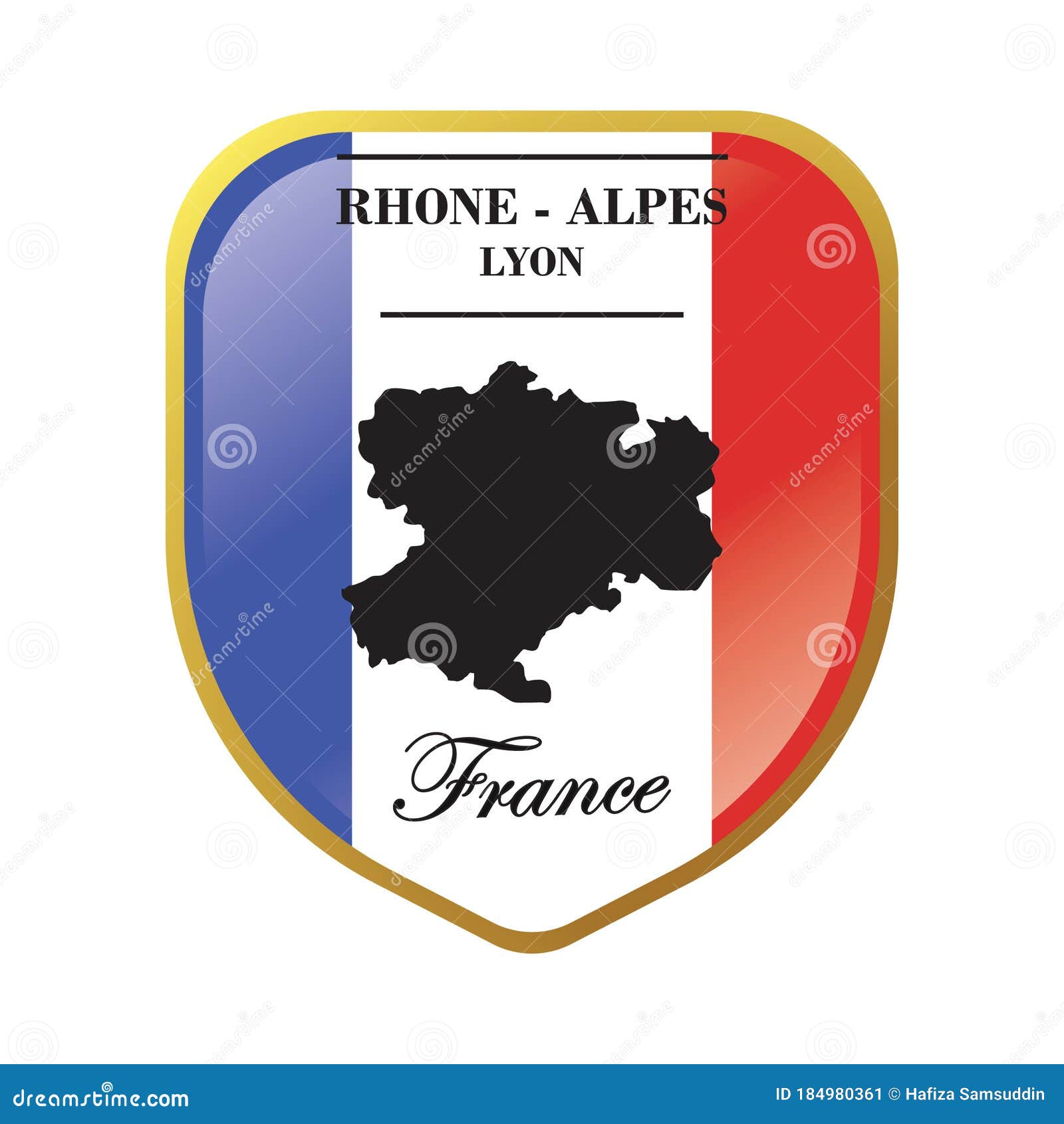 Rhone-alpes Map Label. Vector Illustration Decorative Design Stock ...