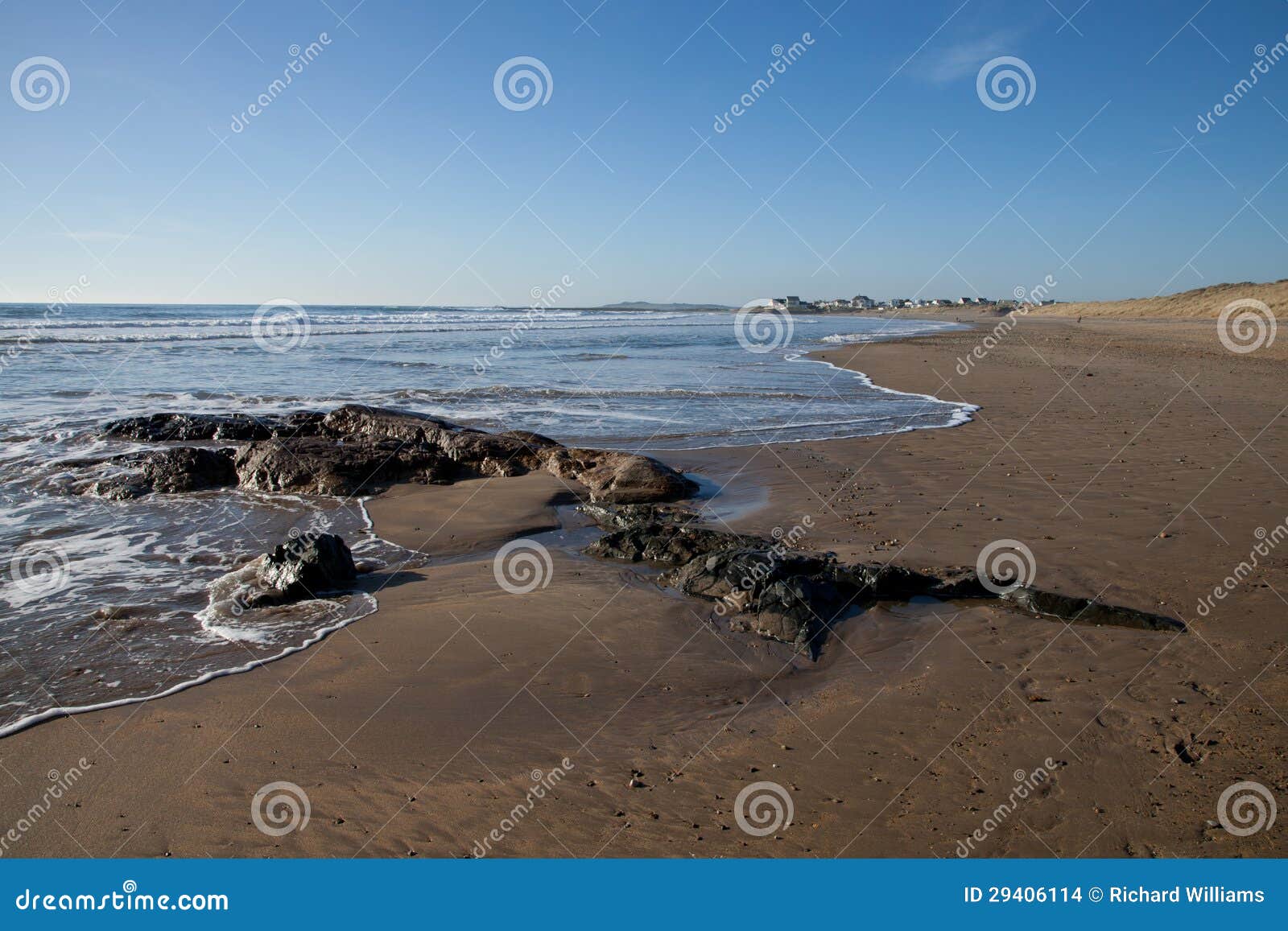 Rhosneigr beach. stock photo. Image of dunes, rock, coast - 29406114