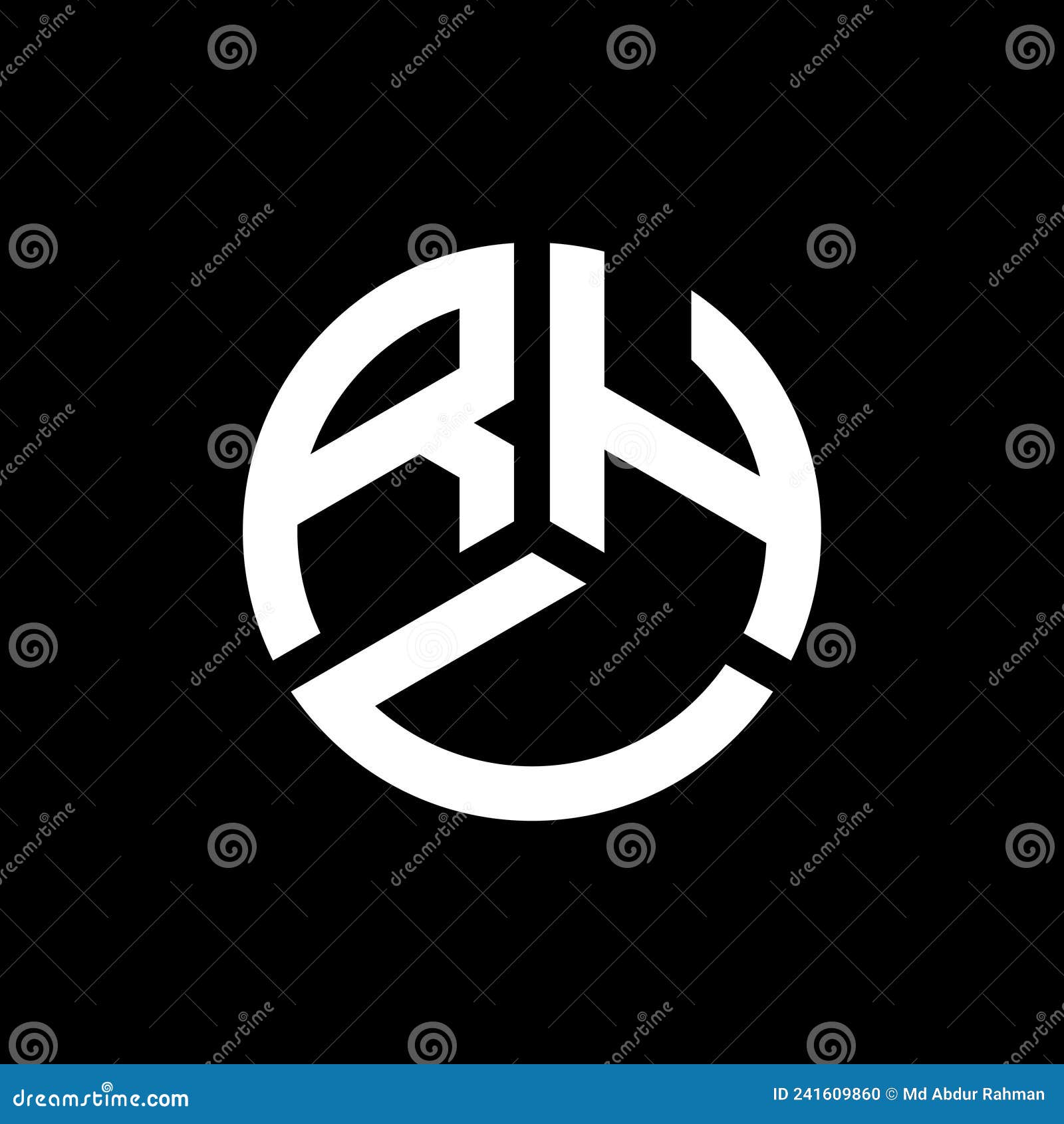 RHU Letter Logo Design on Black Background. RHU Creative Initials ...