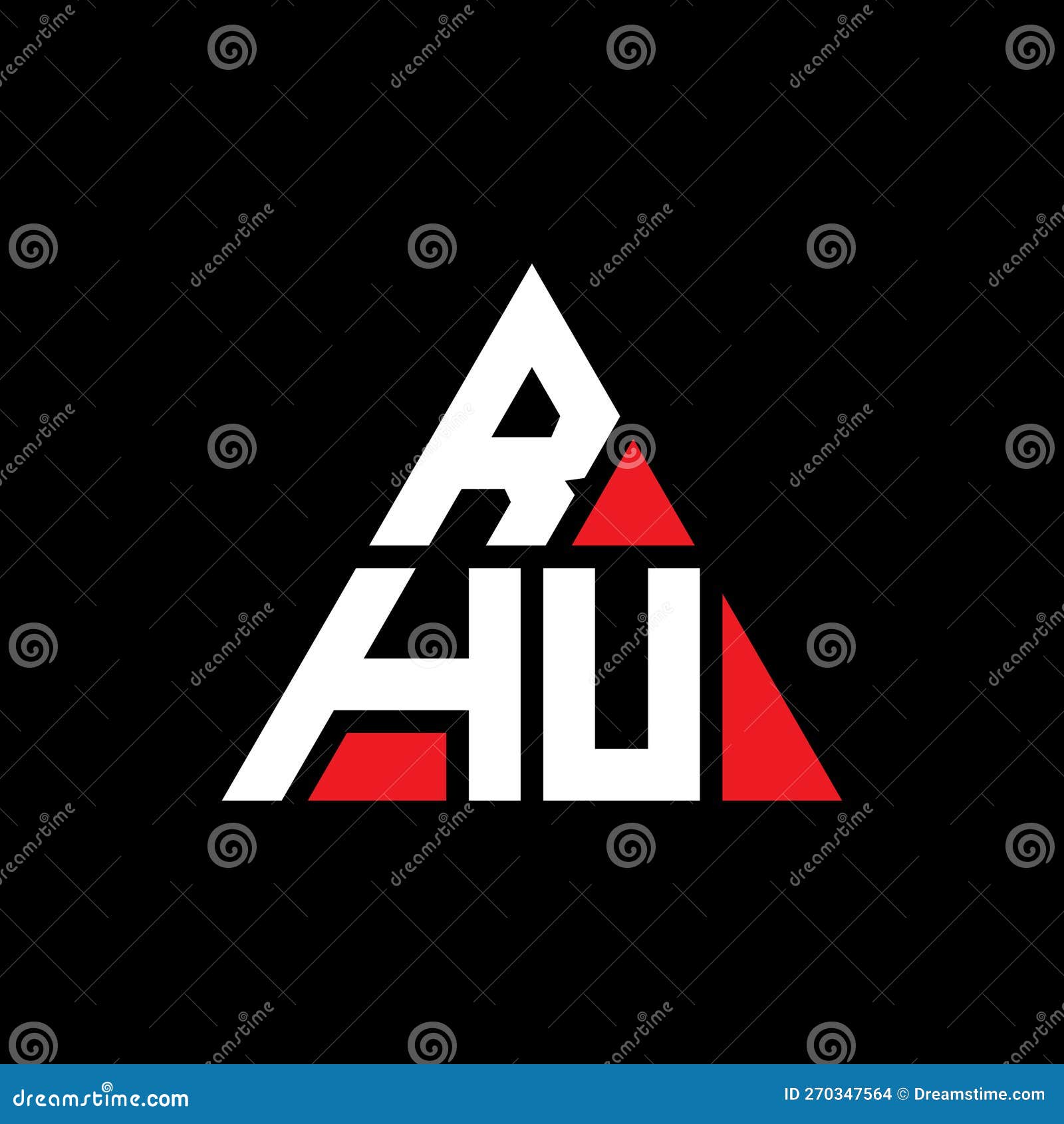 RHU Triangle Letter Logo Design with Triangle Shape. RHU Triangle Logo ...