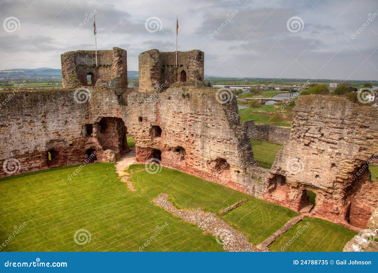 Rhuddlan Castle stock image. Image of wall, grass, history - 24788735