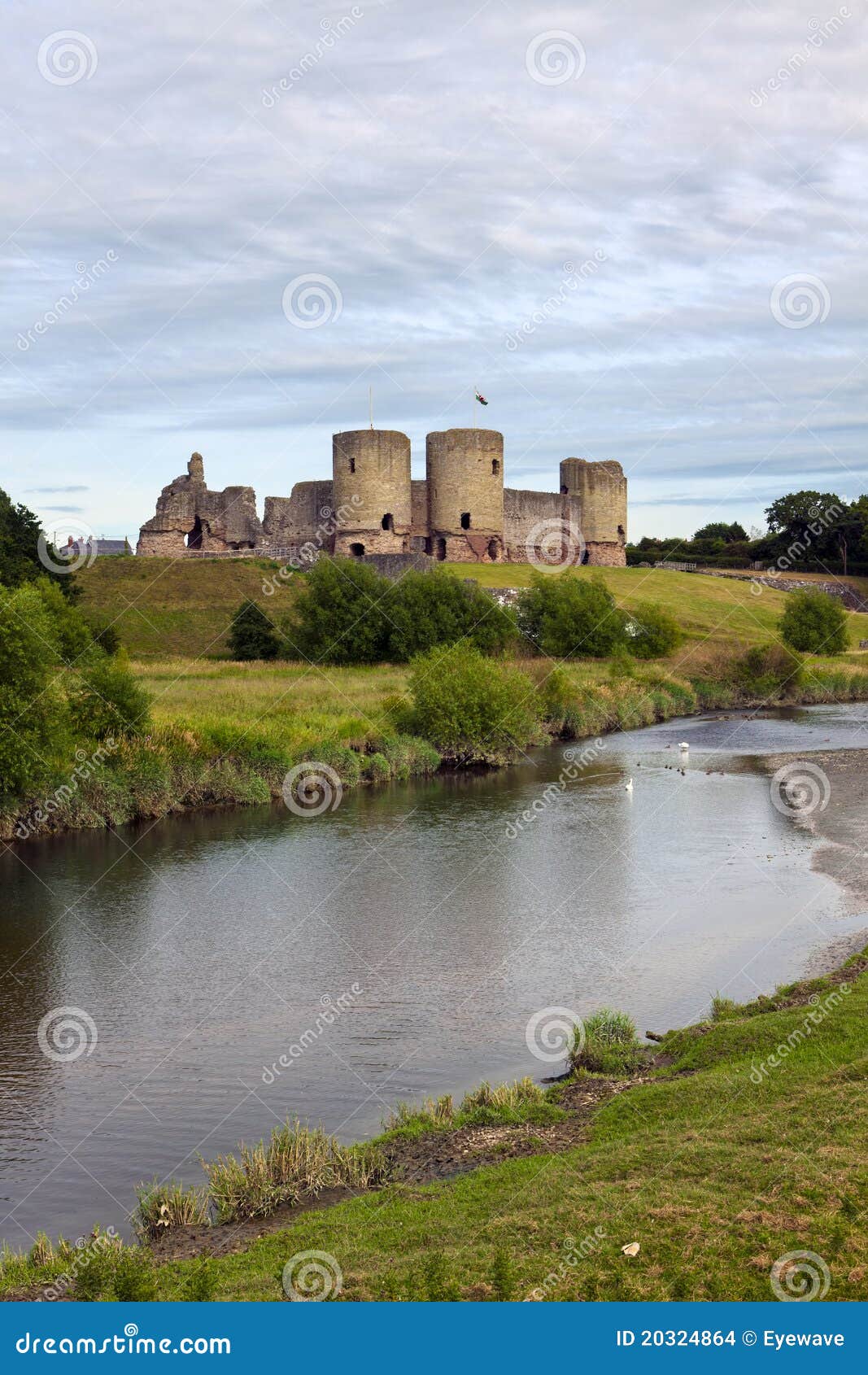 Rhuddlan Castle Ruins, North Wales Stock Photo - Image of wales ...
