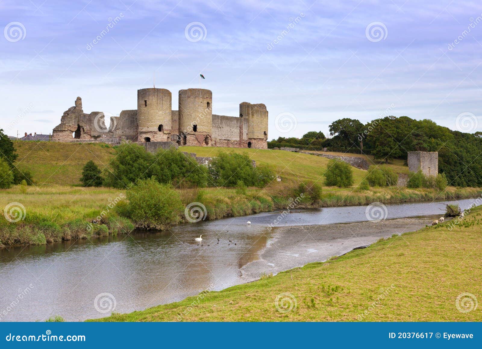 Rhuddlan Castle Ruins, North Wales Stock Image - Image of britain ...