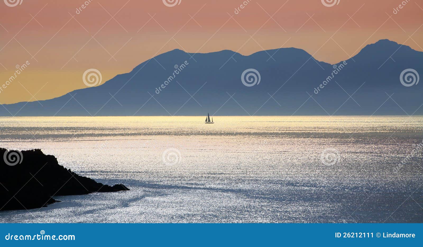 Rhum Island from Morar, Scotland Stock Image - Image of dusk, scenic ...