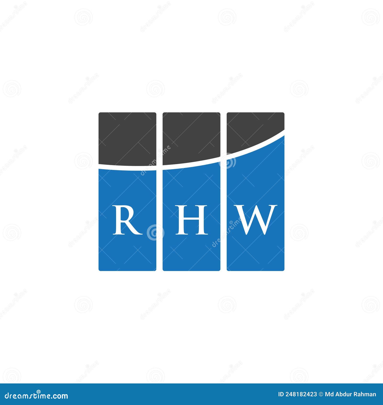 RHW Letter Logo Design on WHITE Background. RHW Creative Initials ...