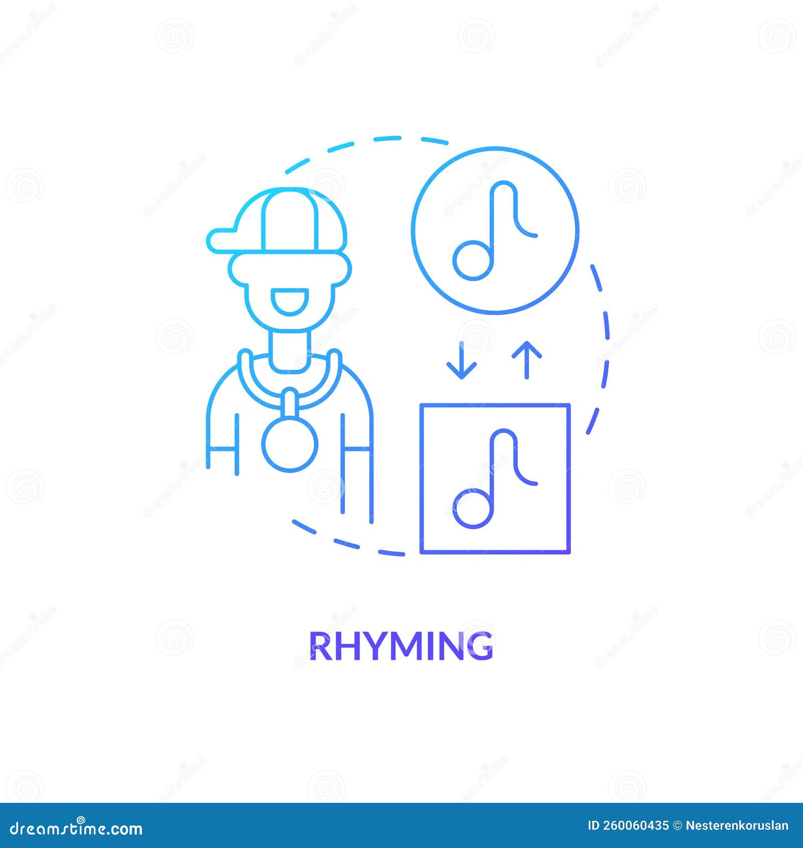 Rhyming Memorization Techniques Blue Gradient Concept Icon Stock Vector ...