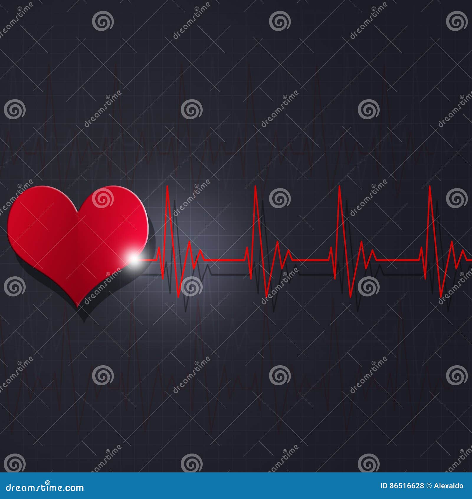 Rhythm of a Heart stock illustration. Illustration of cardiogram - 86516628