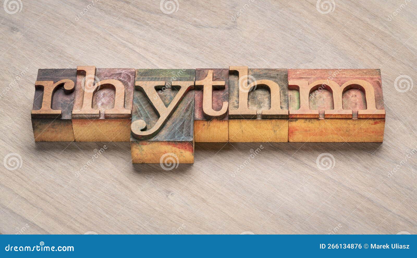 Rhythm Word Abstract in Wood Type Stock Photo - Image of accent ...