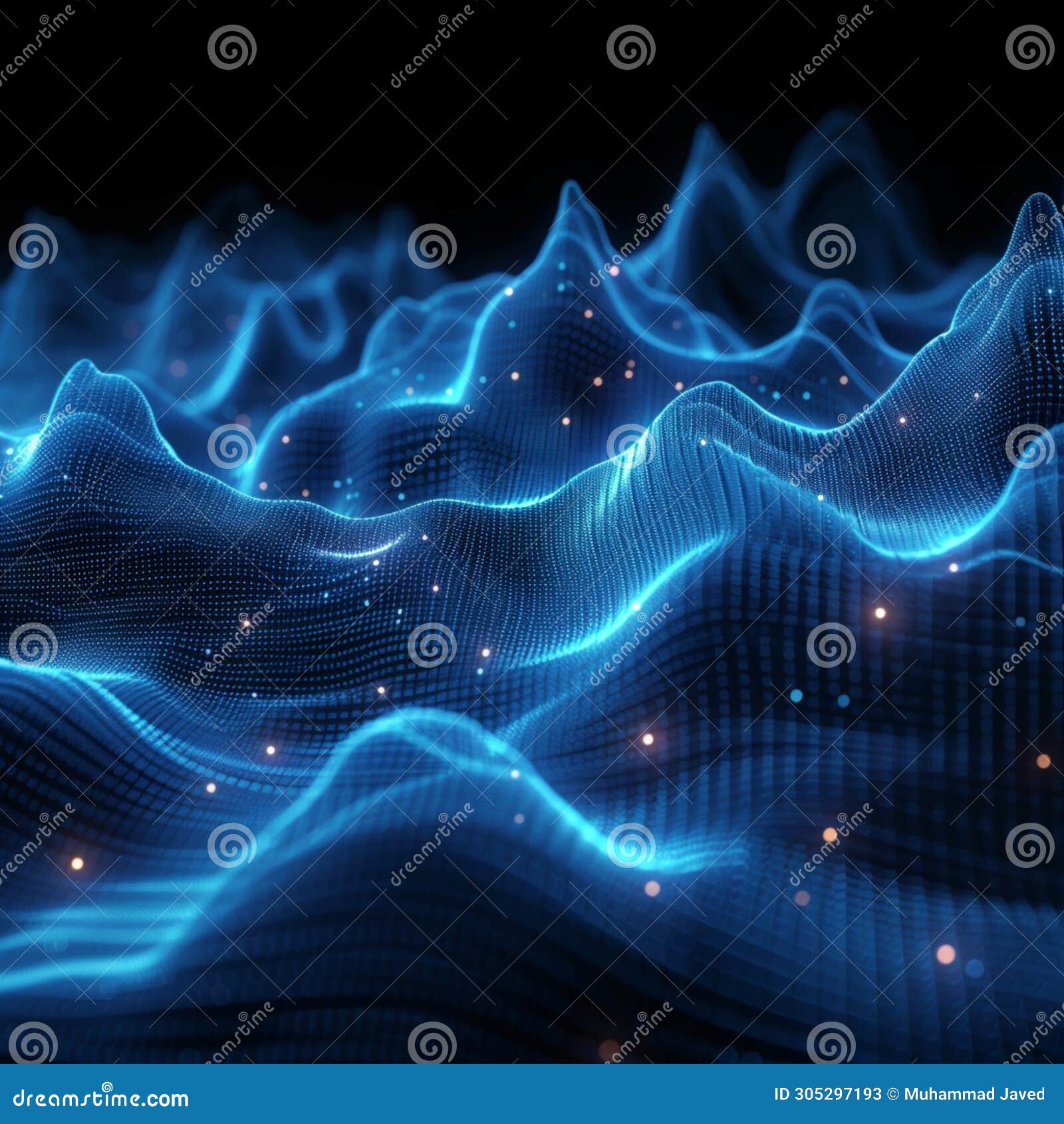 Rhythmic Blue Wave Pattern Captures the Essence of a Pulsating ...