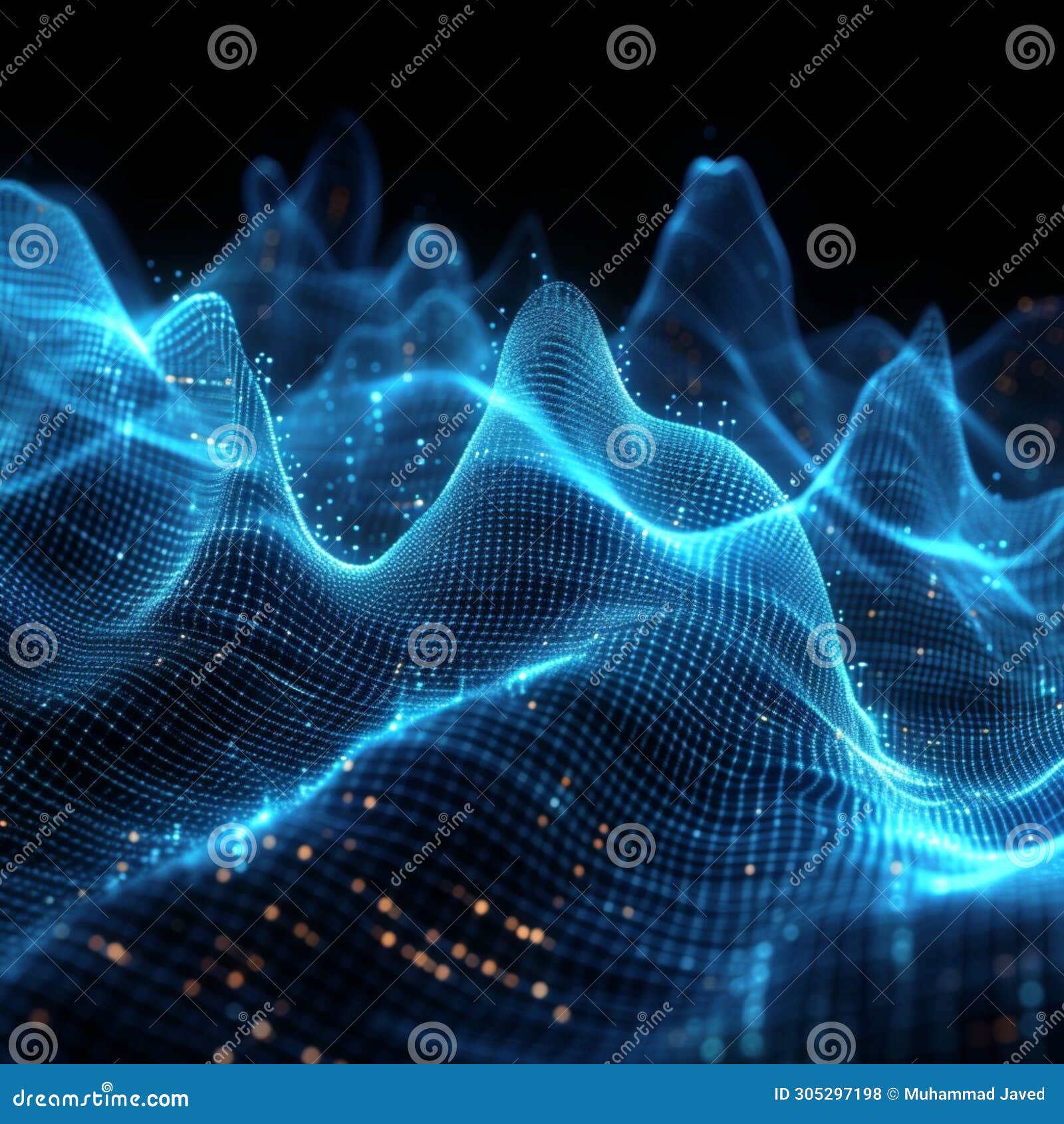 Rhythmic Blue Wave Pattern Captures the Essence of a Pulsating ...