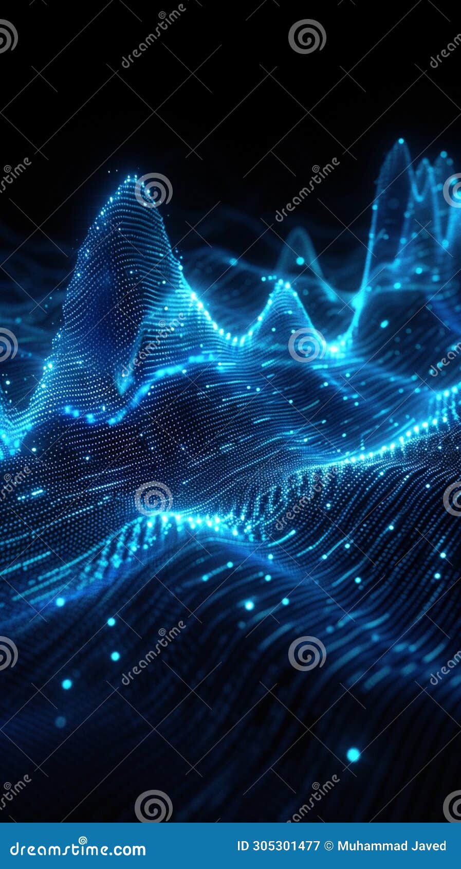 Rhythmic Blue Wave Pattern Captures the Essence of a Pulsating ...