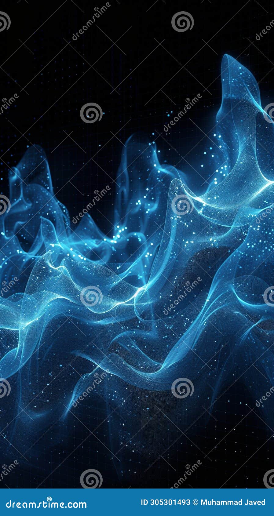 Rhythmic Blue Wave Pattern Captures the Essence of a Pulsating ...