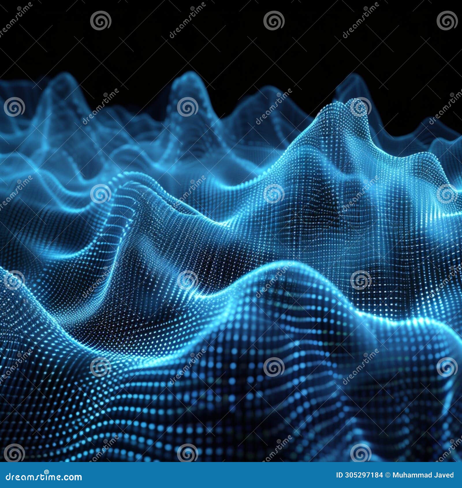 Rhythmic Blue Wave Pattern Captures the Essence of a Pulsating ...