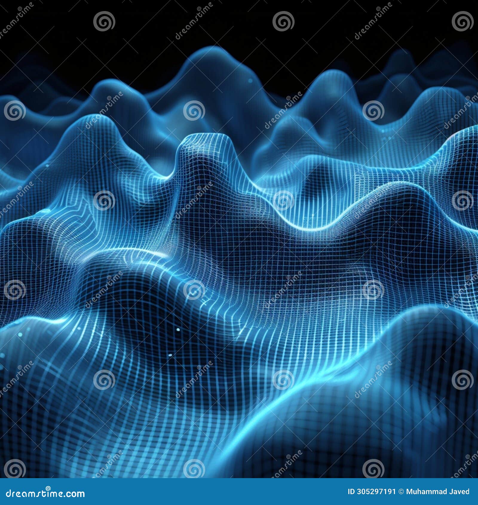Rhythmic Blue Wave Pattern Captures the Essence of a Pulsating ...