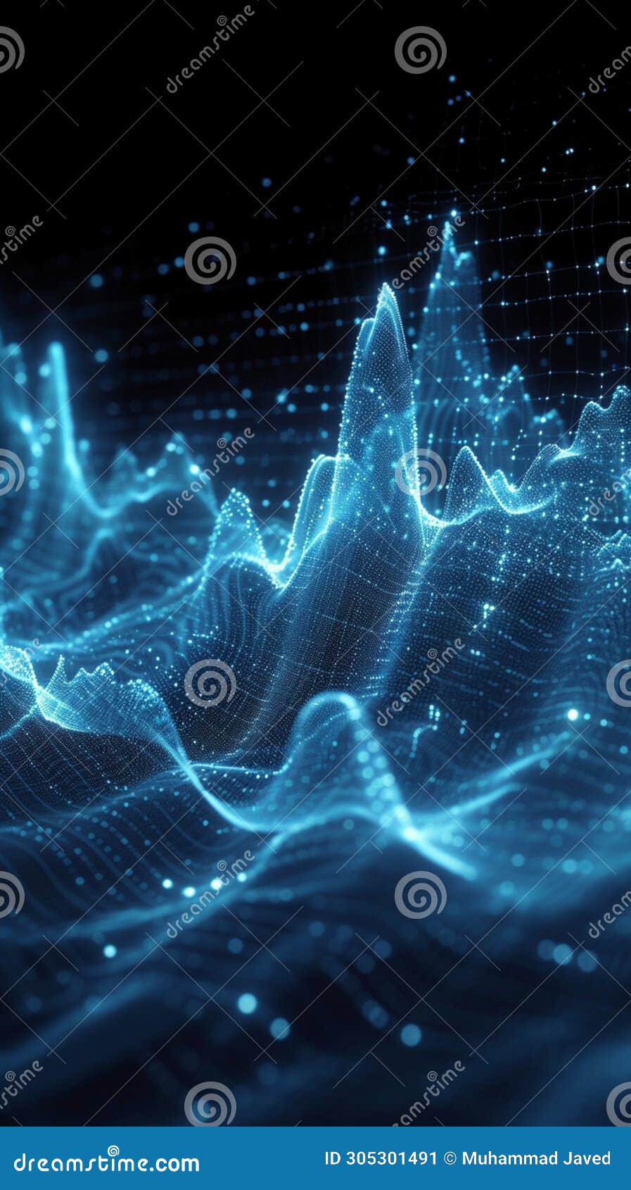 Rhythmic Blue Wave Pattern Captures the Essence of a Pulsating ...