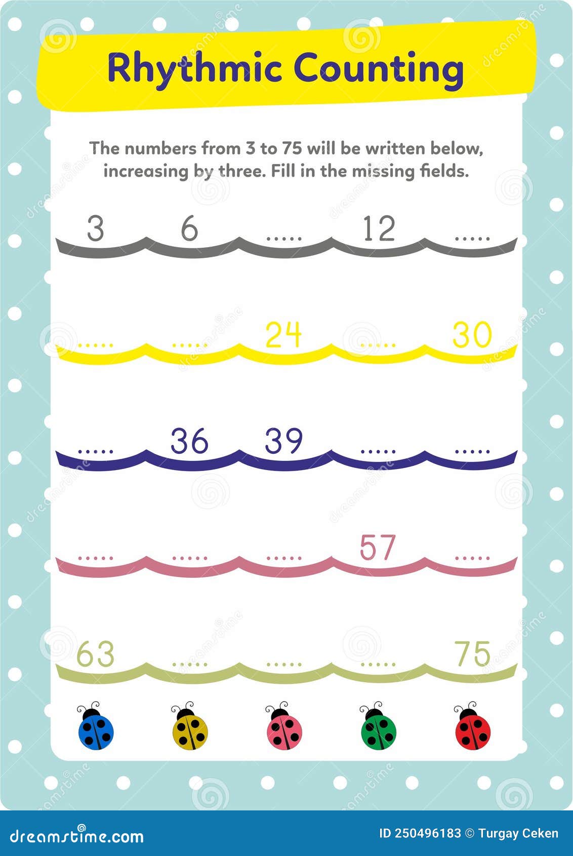 Rhythmic Counting for Preschool and Kindergarten Stock Vector ...
