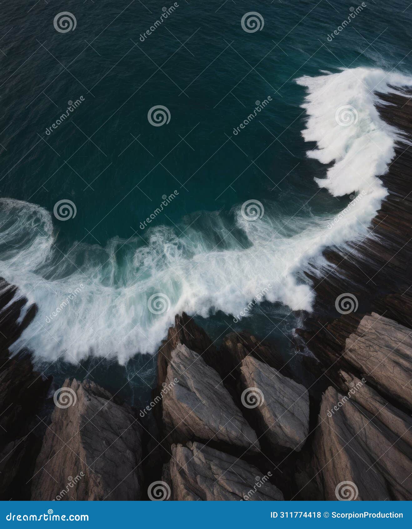 Waves Crashing on Jagged Cliffs Stock Photo - Image of water, wild ...