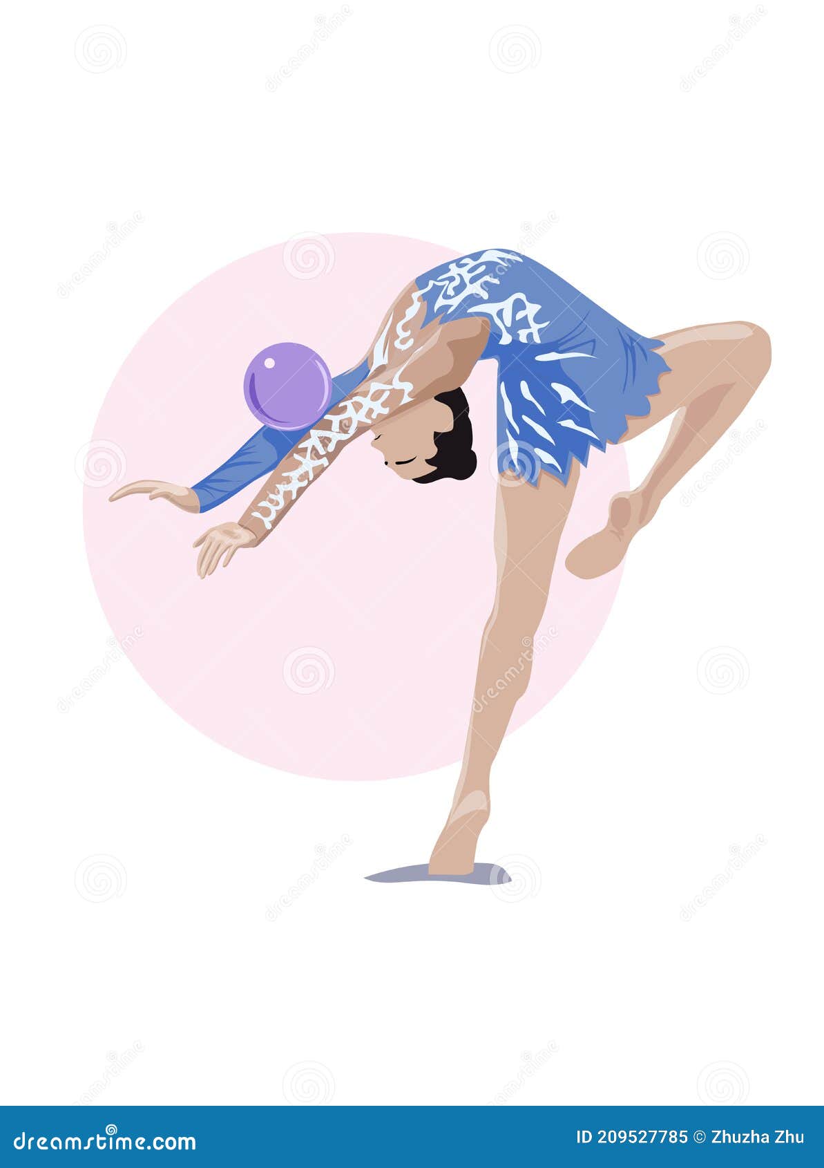 Rhythmic Gymnast in a Pose with Ball Stock Vector - Illustration of ...
