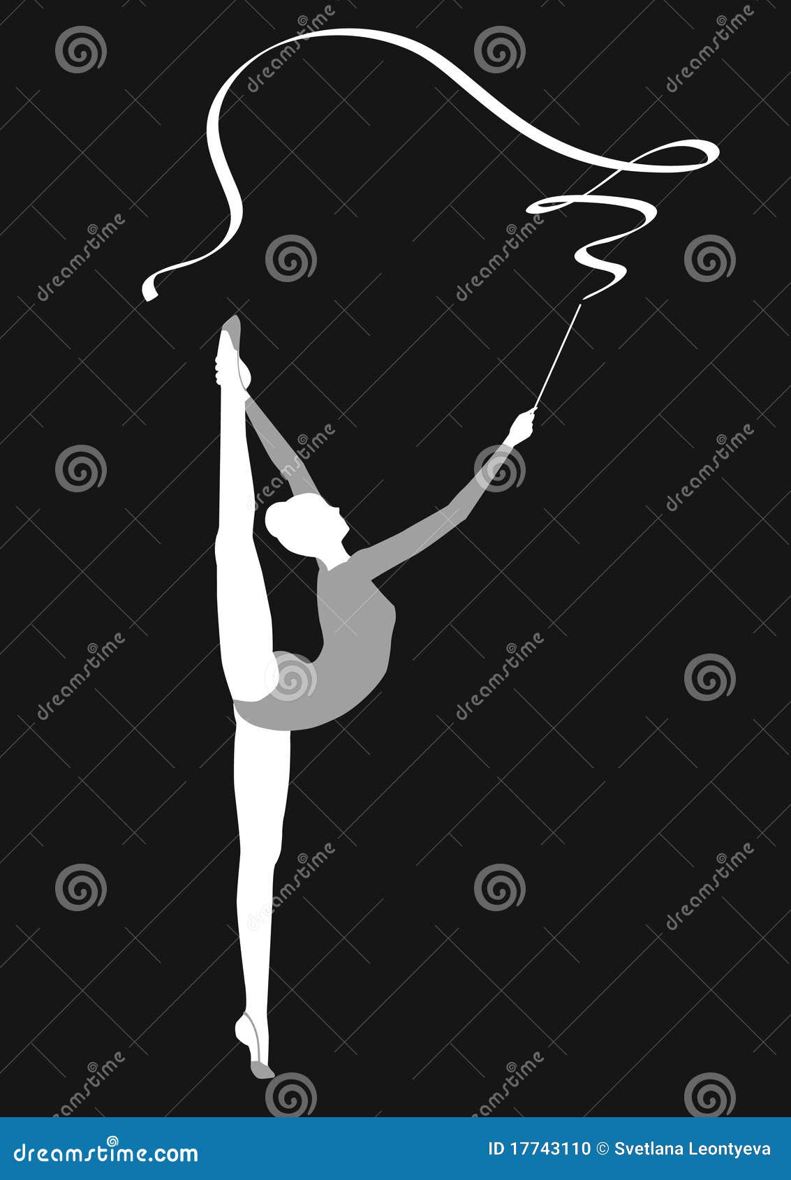 Rhythmic gymnastics ribbon stock vector. Illustration of sport - 17743110