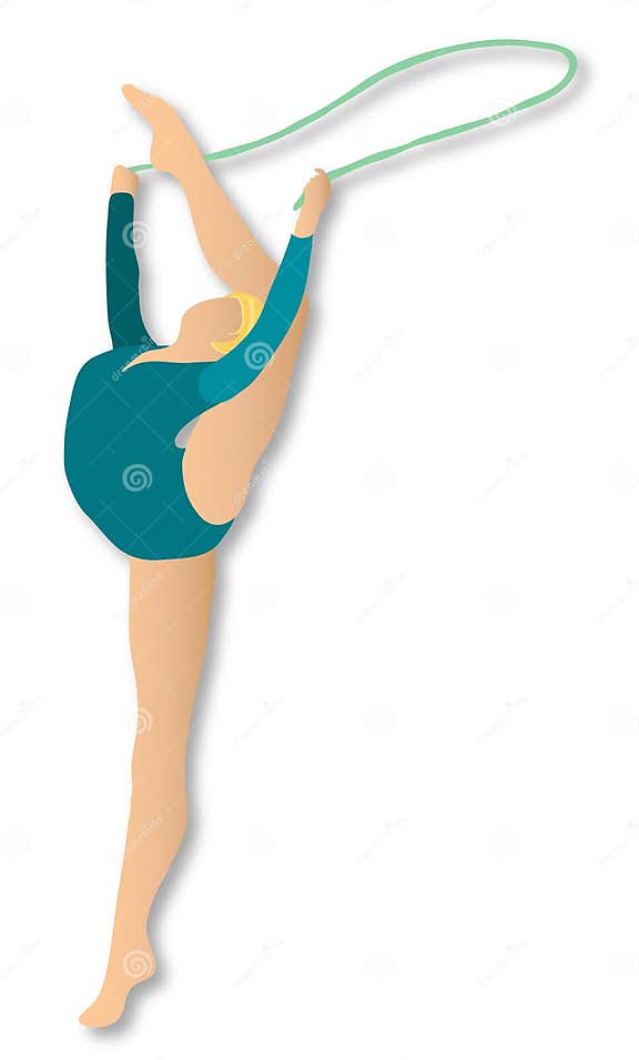 Rhythmic Gymnastics: Rope stock illustration. Illustration of graceful ...