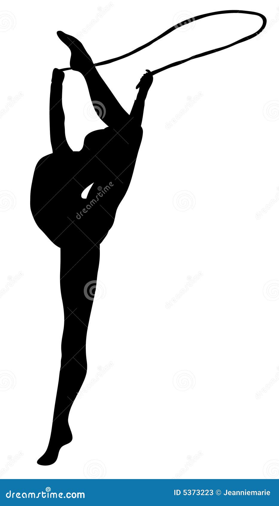 Rhythmic Gymnastics: Rope BW Stock Illustration - Illustration of ...