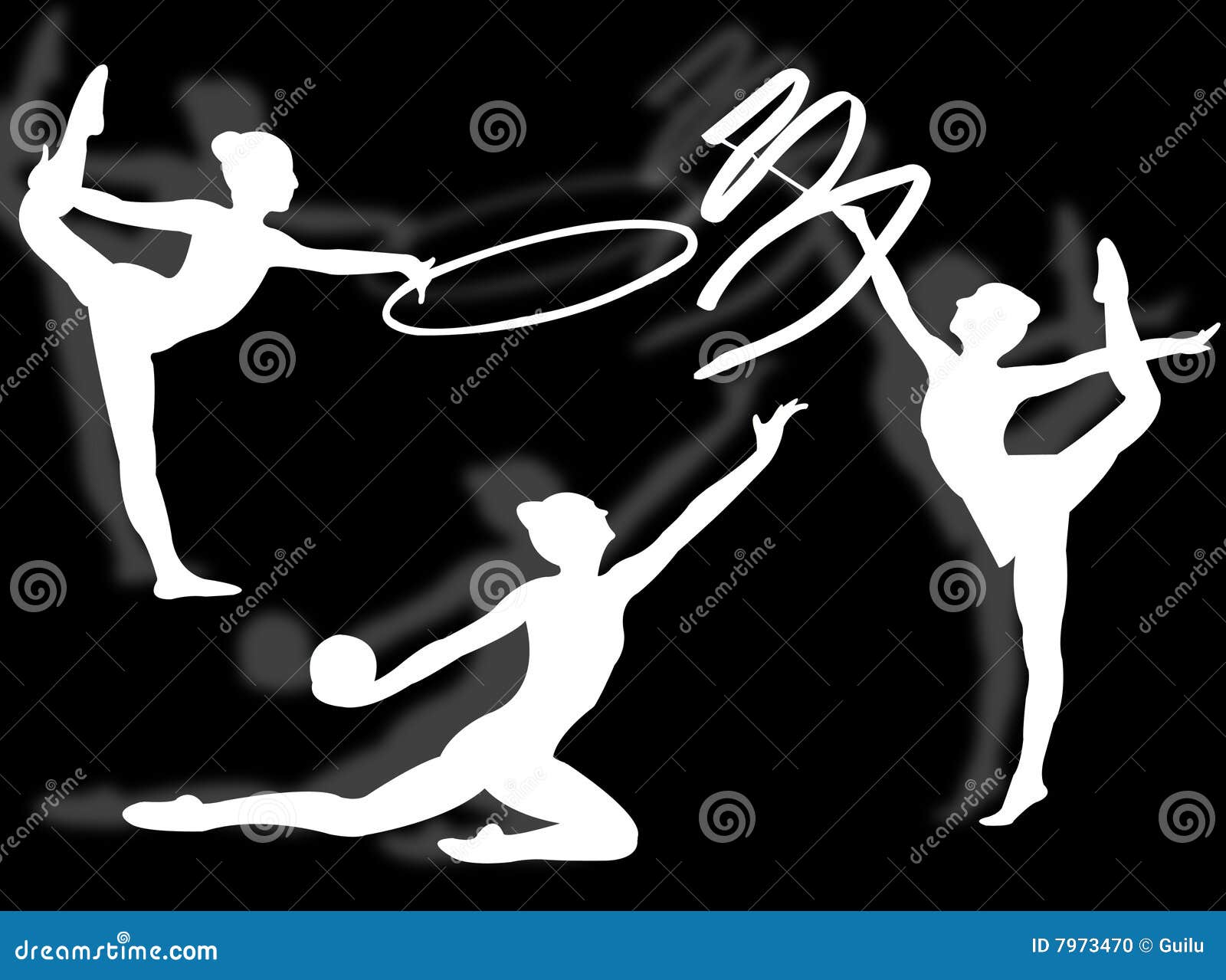 Rhythmic Gymnastics Silhouette Royalty-Free Stock Image | CartoonDealer ...